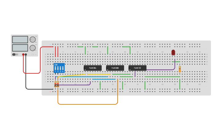 Circuit design circuito logico - Tinkercad