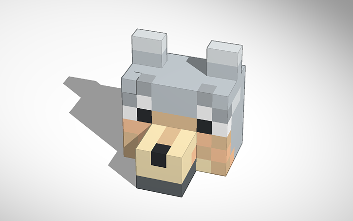 3D design Minecraft Wolf #MineCraft - Tinkercad