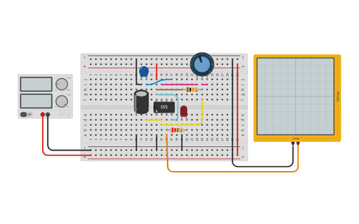 Circuit design PWM Signal Generator using 555 Timer IC - Tinkercad