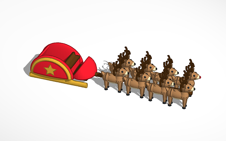 3D design santa's sleigh - Tinkercad