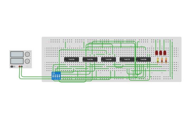 Circuit design 2 BIT COMPARATOR - Tinkercad