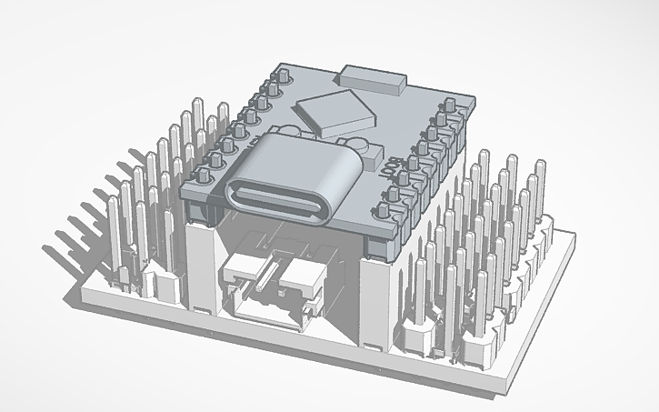 3D design ESP32-C3 Supermini Expansion Board - Tinkercad