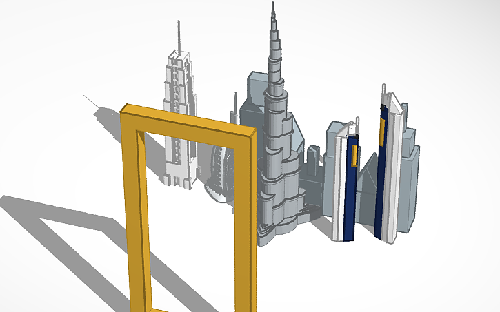 3D design Dubai Skyline - Tinkercad