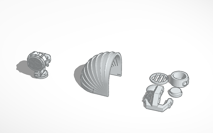 3D design tirpitz searchlights and covers - Tinkercad