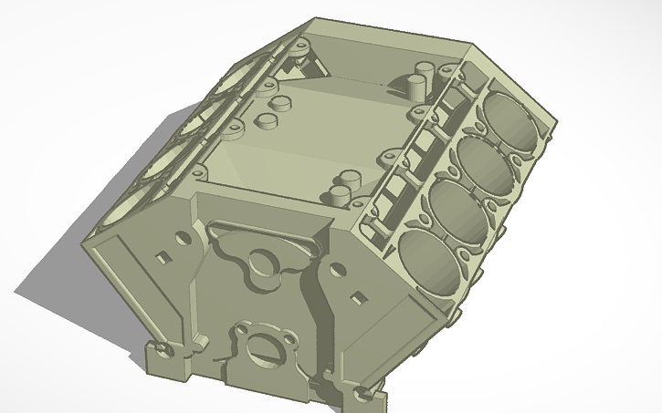 3D design LS2 V8 Engine Block - Tinkercad