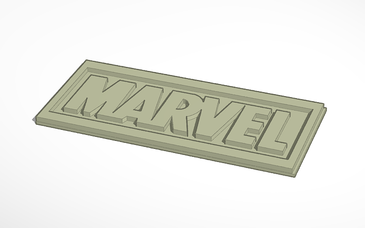 3D design Marvel logo - Tinkercad