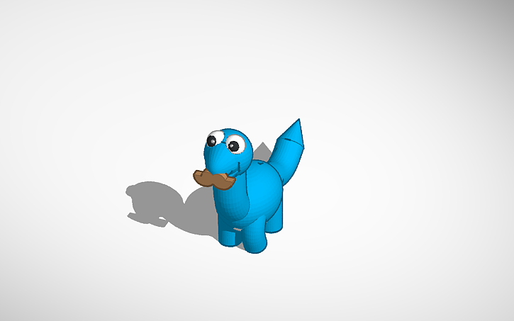3D design Dinosaur with a mustache - Tinkercad