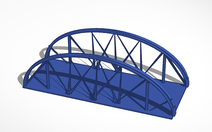 3D design Camelback Truss Bridge - Tinkercad