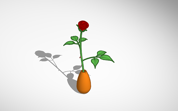 3D design Flowers Challenge - Rose in a Flower Pot - Tinkercad