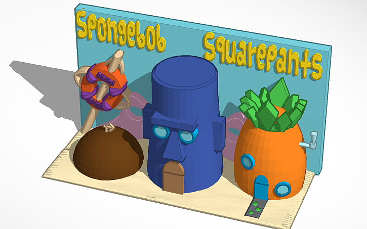 3D design spongebob - Tinkercad