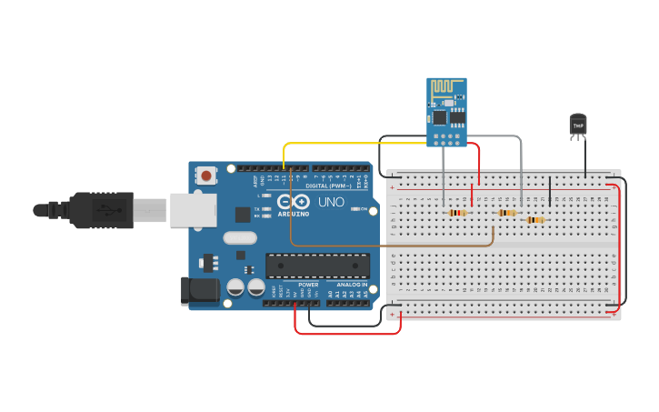 Circuit design Heart rate sensor with Wi-Fi - Tinkercad
