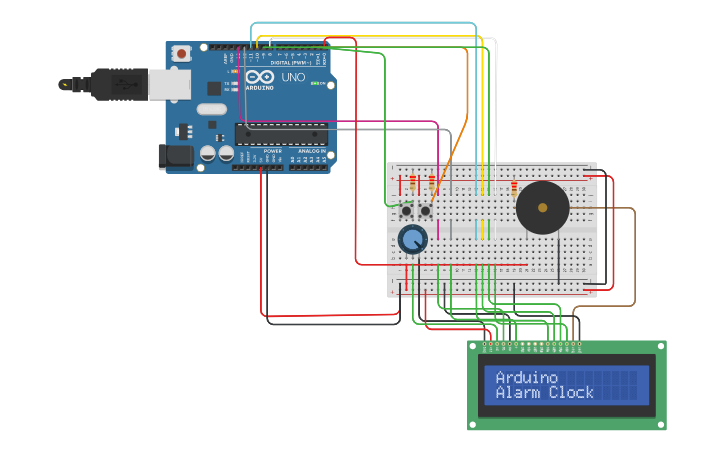 Circuit design Arduino Alarm Clock - Tinkercad