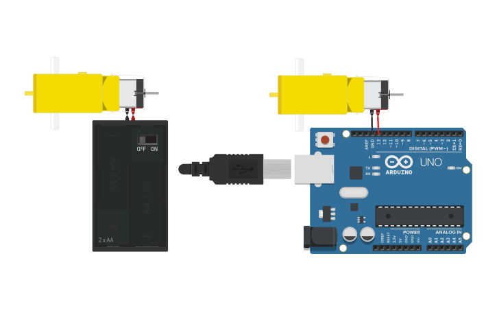 Circuit design motorreductor - Tinkercad