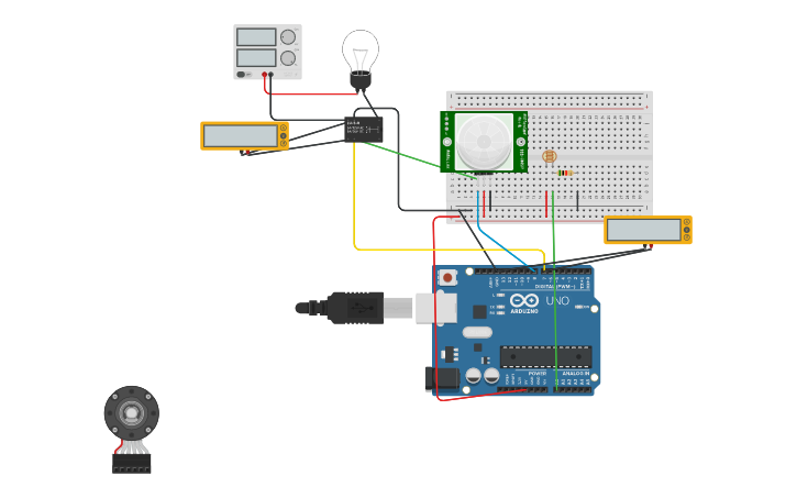 Circuit design Room Light Control - Tinkercad