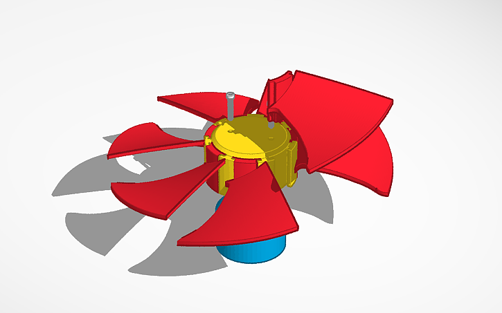 3D design Fan Hub - Removable Blades - Tinkercad