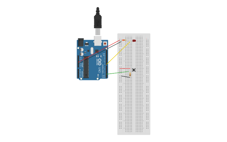 Circuit design Arduino Button - Tinkercad
