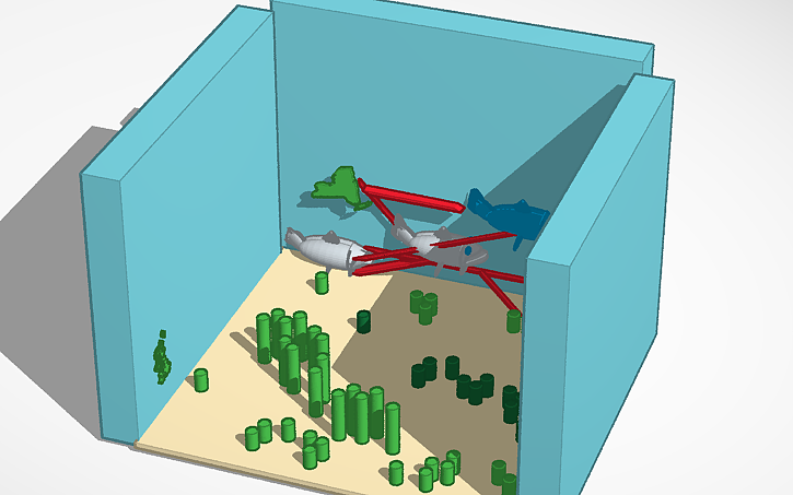 3D design 7th grade food web constructuon - Tinkercad