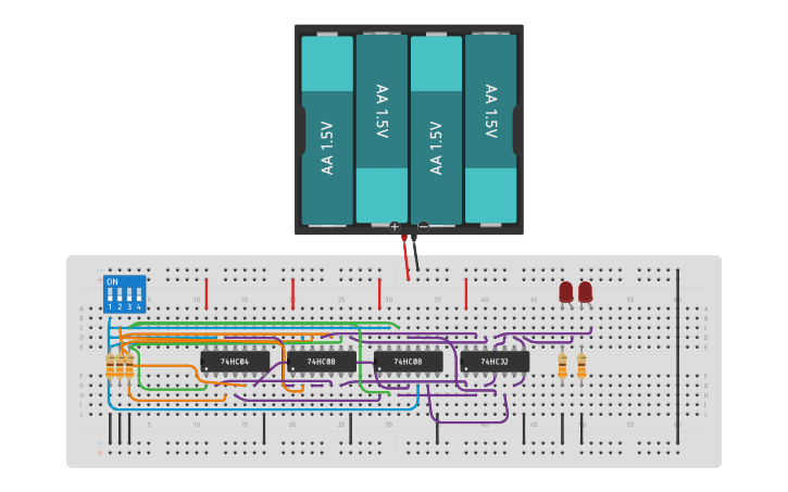 Circuit design Diseño Combinacional 1 - Tinkercad