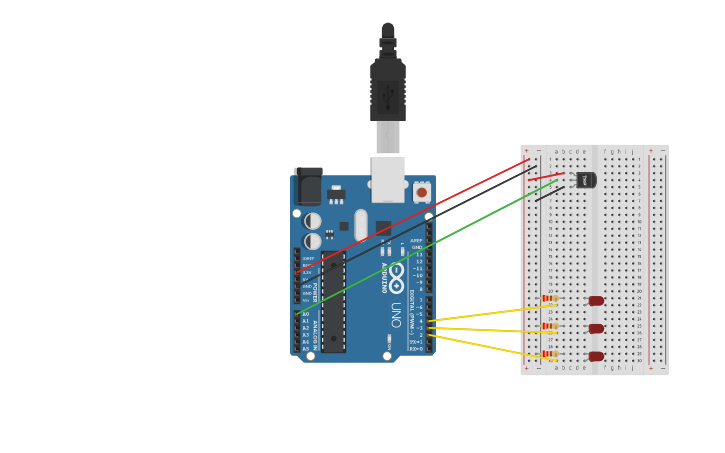 Circuit design ARDUINO Project #1 Temperature Sensor Analog Input - Tinkercad