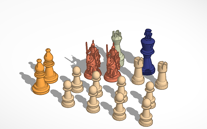 3D design Chess Pieces - Tinkercad