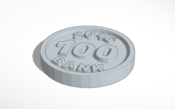 3D design coin - Tinkercad