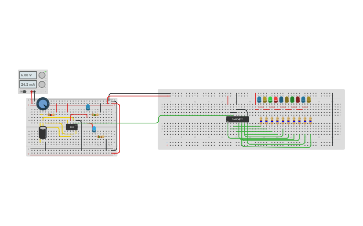 Circuit design CIRCUITO 4017- VASQUEZ ERAZO CARLOS 5B - Tinkercad