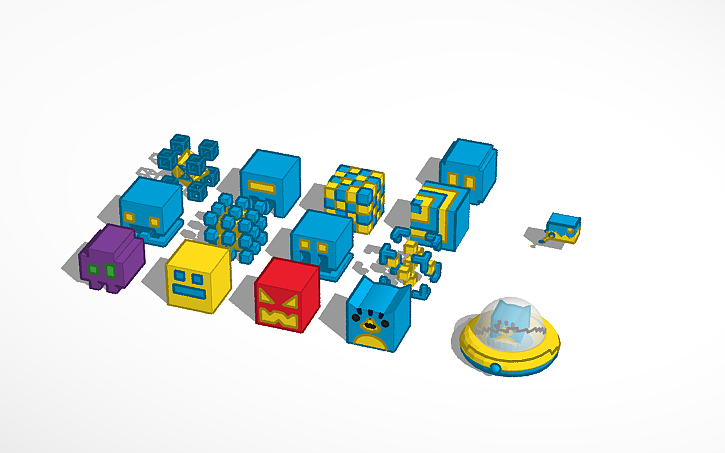 3D design GEOMETRY DASH - Tinkercad