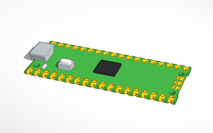 3D design Raspberry Pi Pico RP2040 Board - Tinkercad