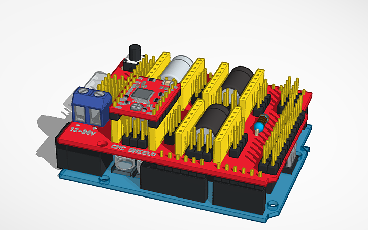 3D design CNC Shield - Tinkercad