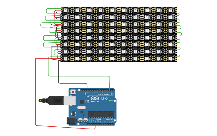 Circuit design led strip neo-pixel - Tinkercad