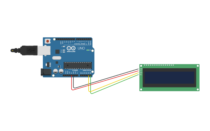 Circuit design Copy of i2c LCD configuration to Arduino UNO - Tinkercad