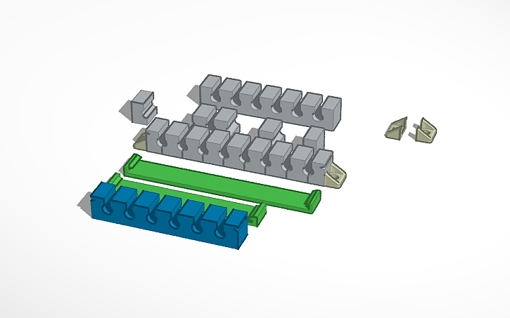 3D design Wire & Cable Management modular w/ slide over - Tinkercad