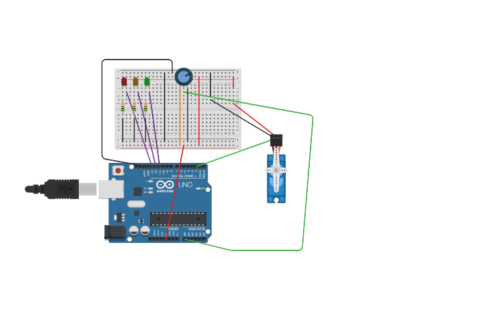 Circuit Design Servo Potentiometer Tinkercad