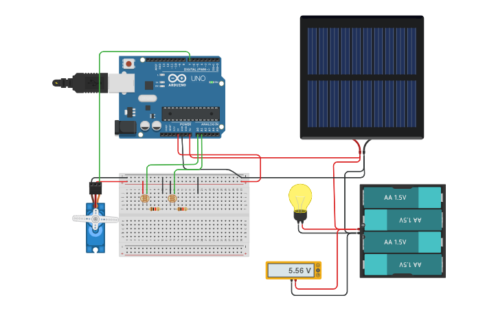 Circuit design Solar Tracker System - Tinkercad