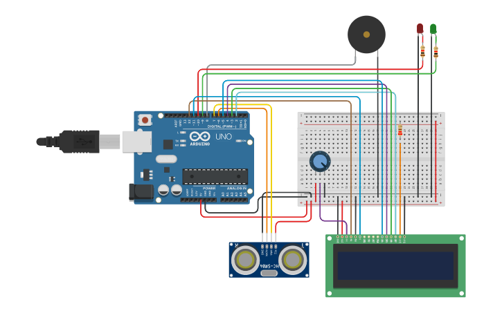 Circuit design FLOOD MONITORING SYSTEM - Tinkercad
