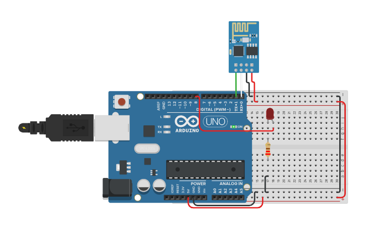 Circuit design Modulo Bluetooth HC-06 -- HC-05 -- HM-10 - Tinkercad