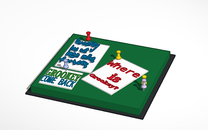 3D design NOTICE BOARD - Tinkercad