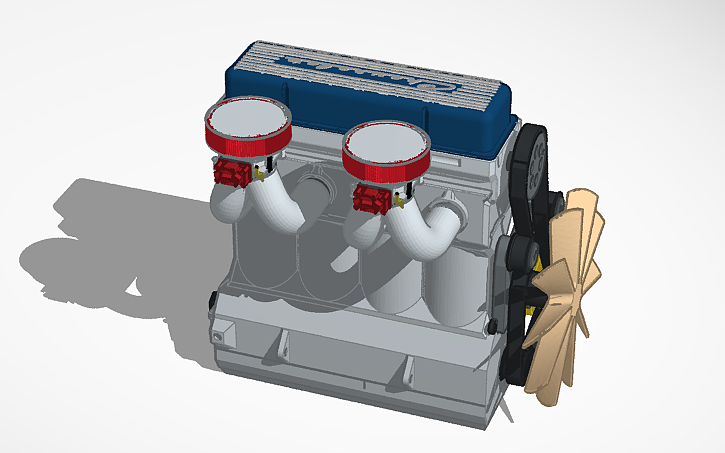 3D design Carburided straight 4 cylinder Engine Model - Tinkercad