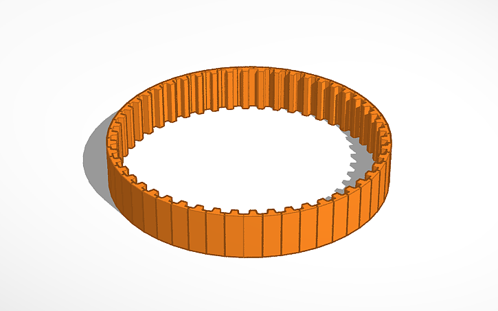 3D design timing belt 380 x 20/50 - Tinkercad