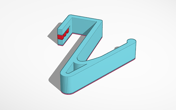 3D design custom radiator hook - Tinkercad