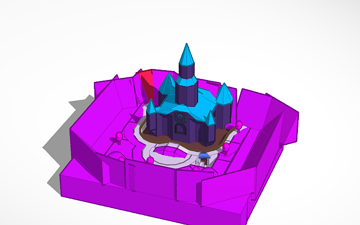 3D design sm64 beta inverted castle grounds - Tinkercad