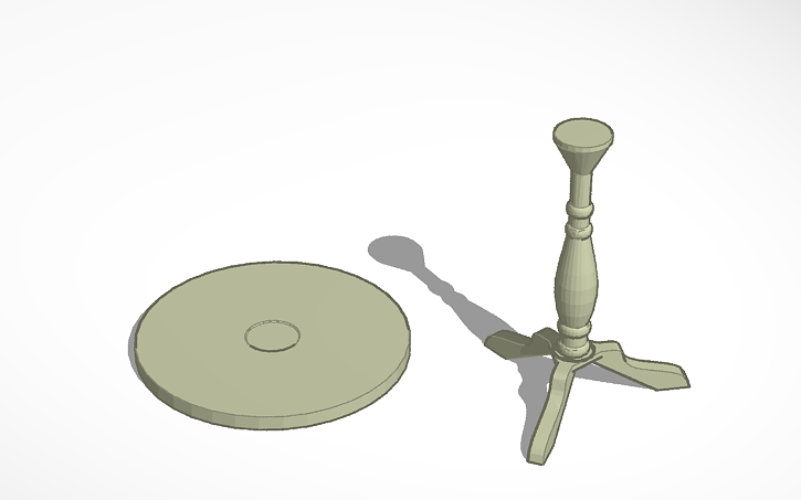 3D design Round Center Column Table - Tinkercad