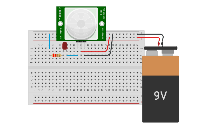 Circuit design PIR Sensor - Tinkercad