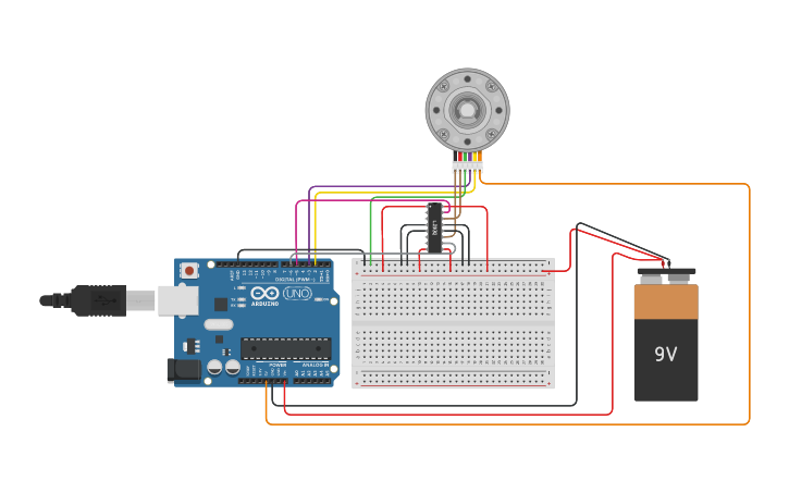 Circuit design DC ENCODER - Tinkercad