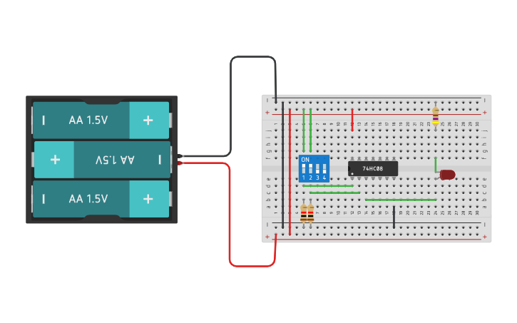 Circuit design AND Gate - Tinkercad