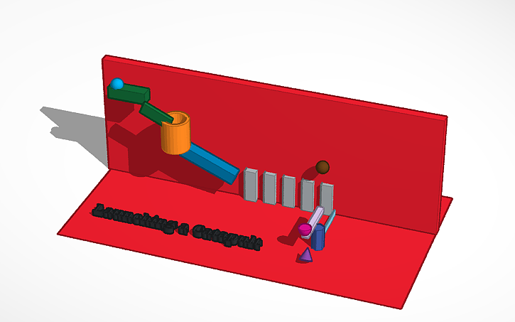 3D design Rube Goldberg Machine - Tinkercad
