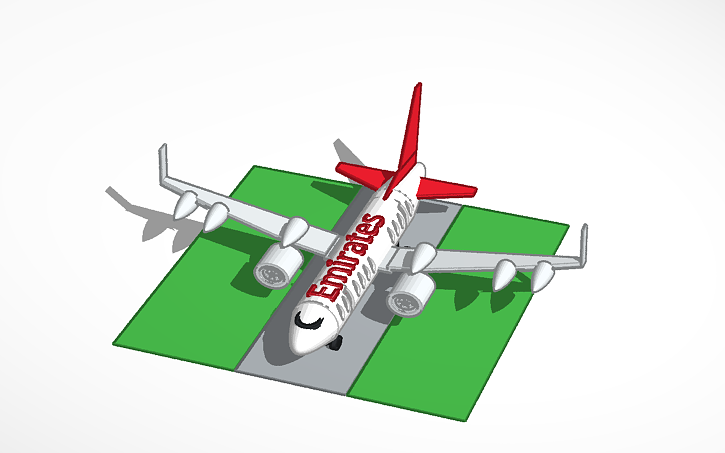 3D design Emirates Airplane - Tinkercad