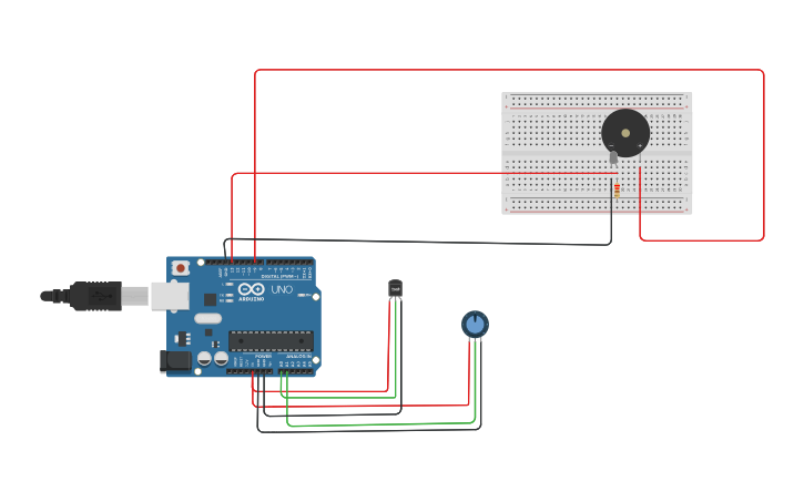 Circuit design Smart Fire Detection System Using Arduino - Tinkercad