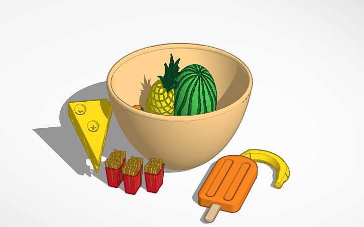 3D design so much food - Tinkercad