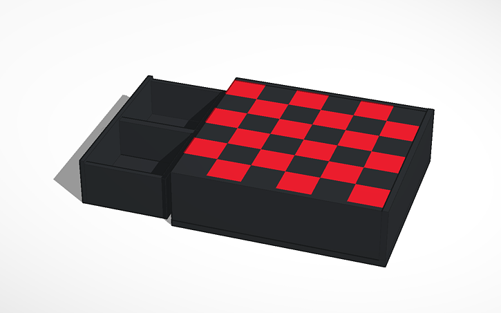 3D design checker board with storage - Tinkercad